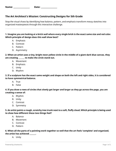 The Art Architect's Mission: Constructing Designs for 5th Grade Quiz ...
